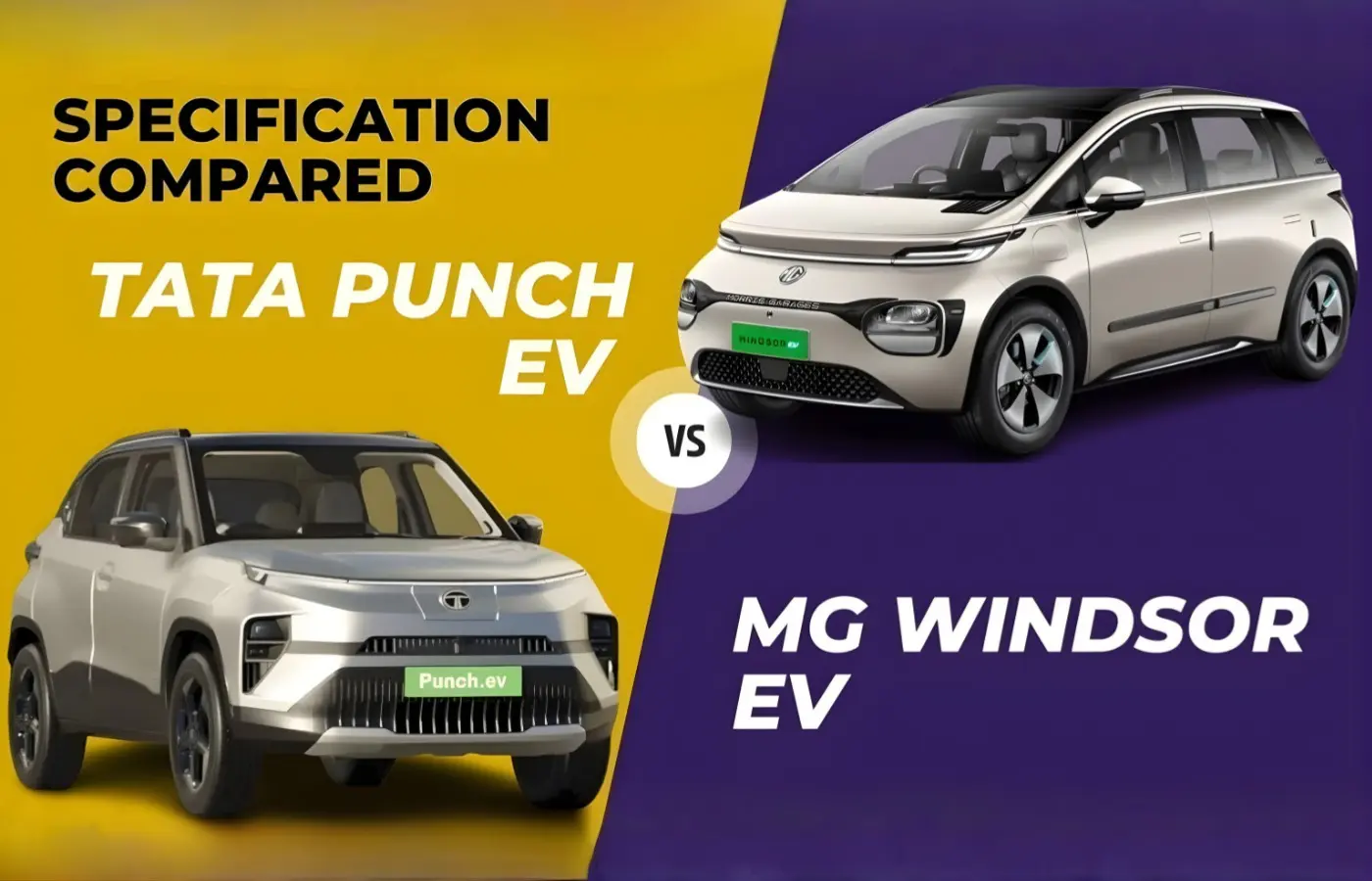 Tata Punch EV Facelift Vs MG Windsor EV Comparison